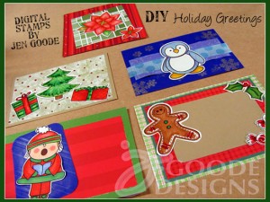 DIY notecards with Digital Holiday Stamps designed by Jen Goode – The ...